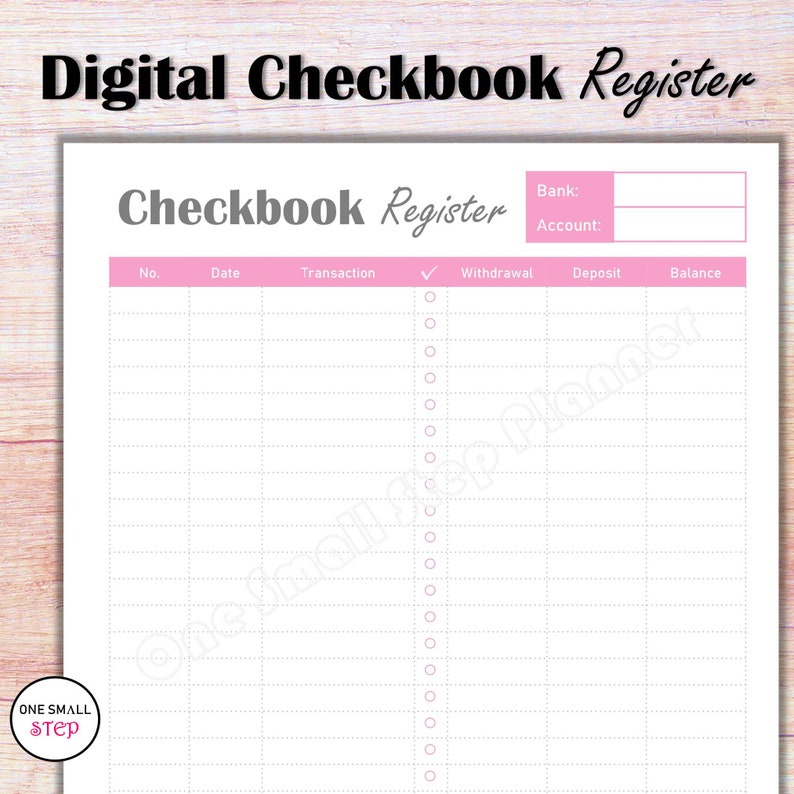 Digital Checkbook Register Goodnotes Checking Account Ledger - Etsy Canada