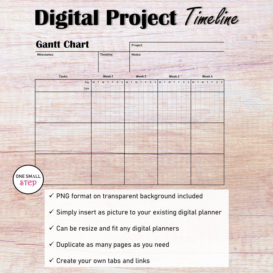 Digital Project Timeline Gantt Chart Template , Goodnotes Project ...