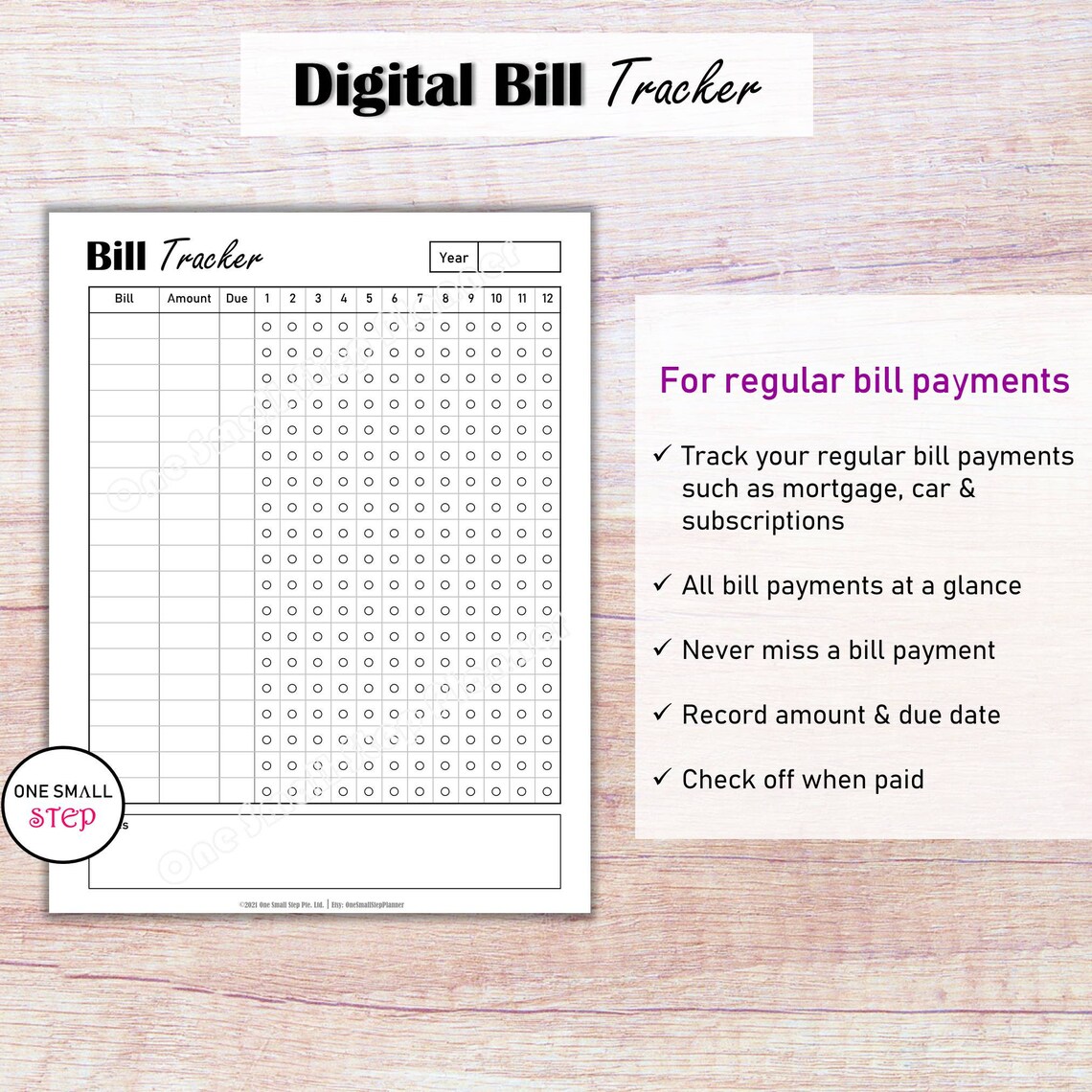 Digital Bill Tracker Ipad Budget Planner Goodnotes Monthly | Etsy