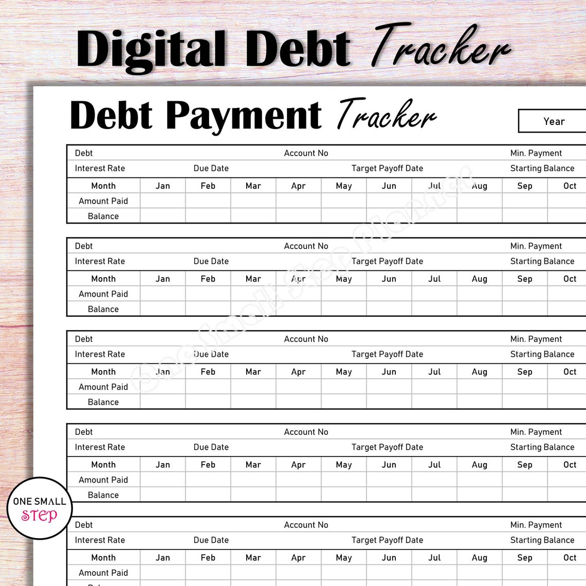 Digital Debt Payoff Tracker iPad Budget Planner, Debt Payment Tracker ...