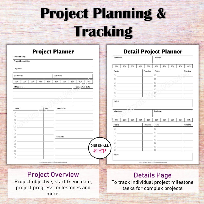Project Management Planner Printable, A5 Project Planner Business ...