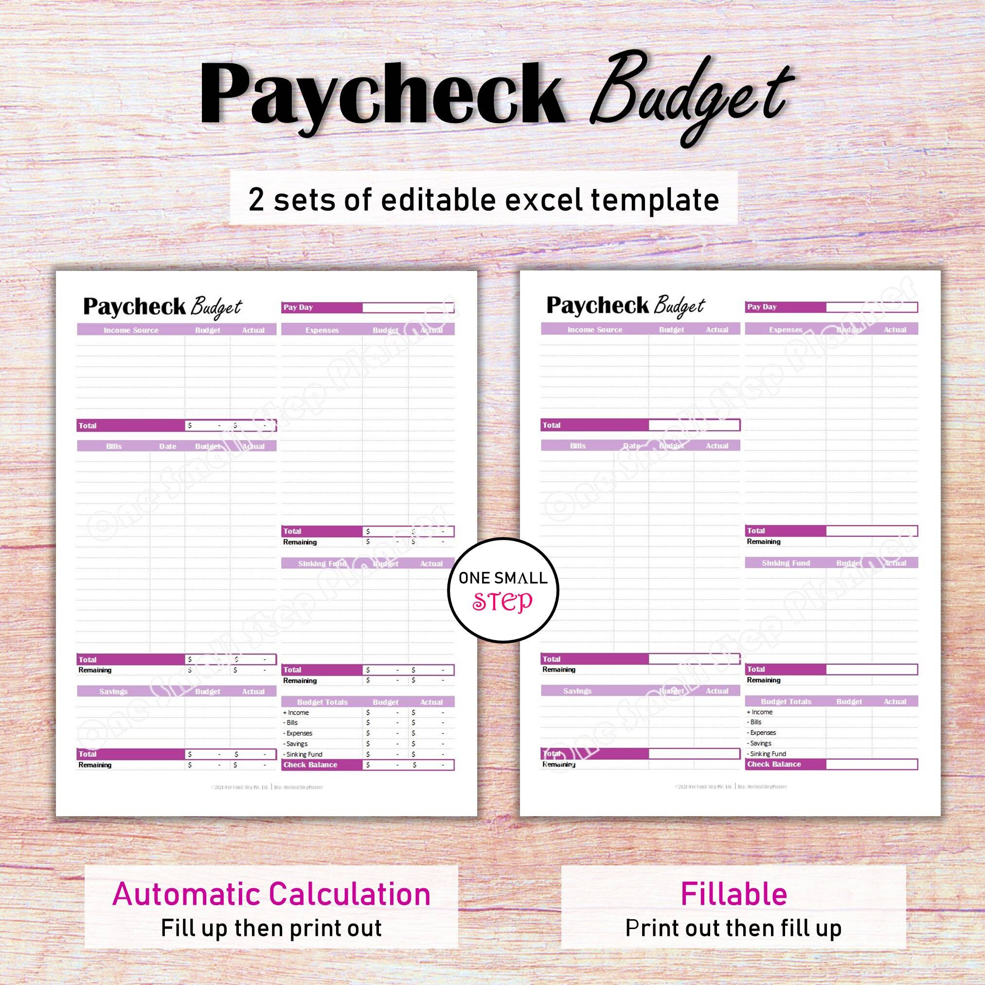 Budget by Paycheck Spreadsheet, Editable Monthly Budget Template Excel ...