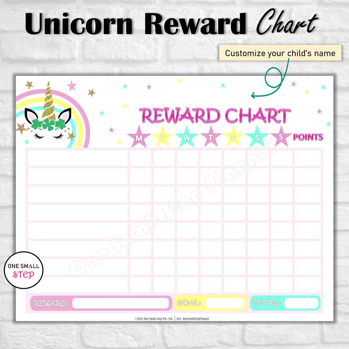 Kids Behavior Chart, Kids Reward Chart, Printable Unicorn Reward Chart ...