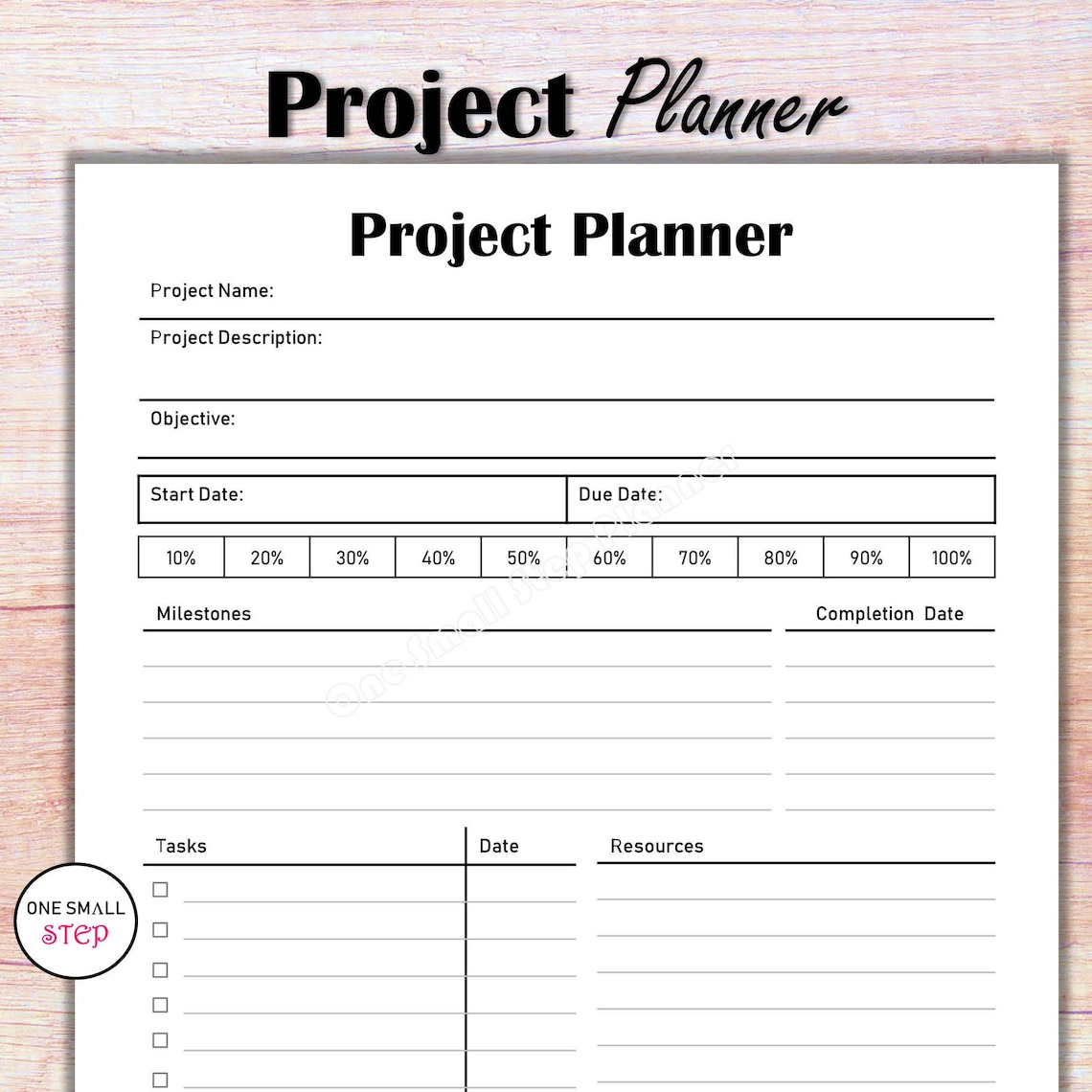 Project Planner Printable Project Management, A5 Project Planner Task ...