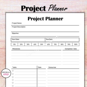 Project Planner Printable Project Management, A5 Project Planner Task ...