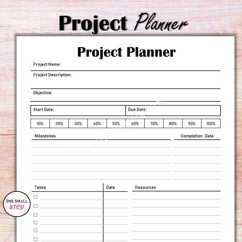 Project Planner Printable Project Management, A5 Project Planner Task ...