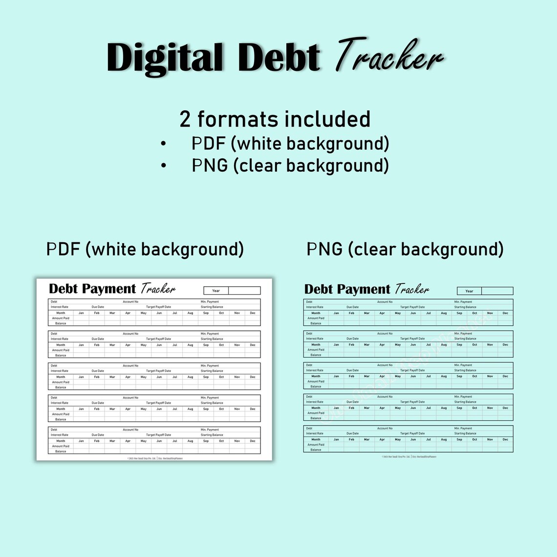 Digital Debt Payoff Tracker iPad Budget Planner, Debt Payment Tracker ...