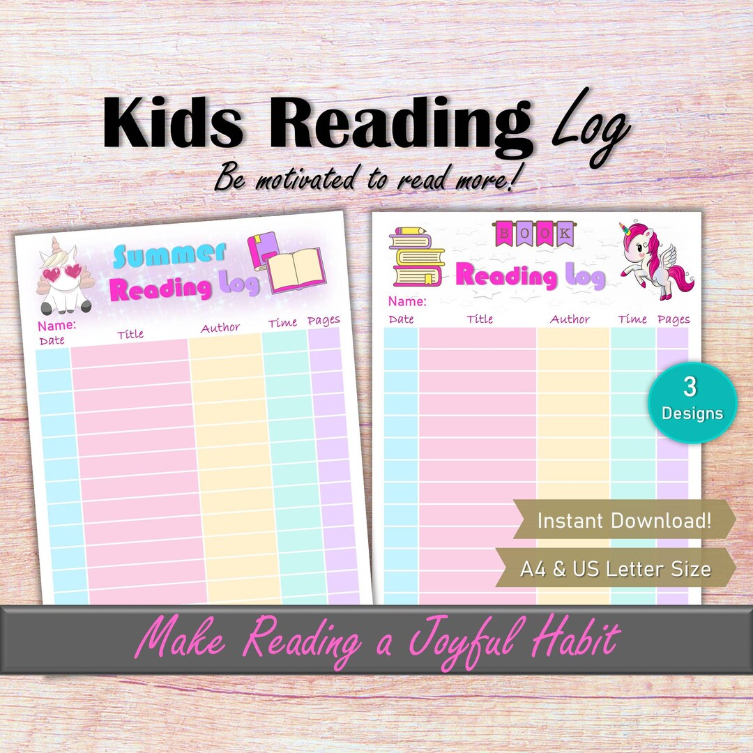 Book Tracker Reading Log for Kids, Summer Reading Log, Kids Daily ...