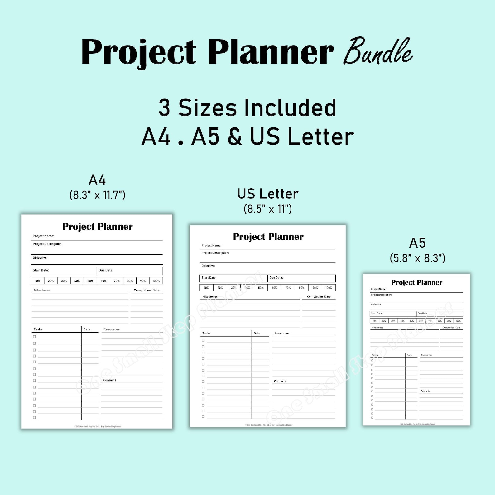 Project Management Planner Printable, A5 Project Planner Business ...