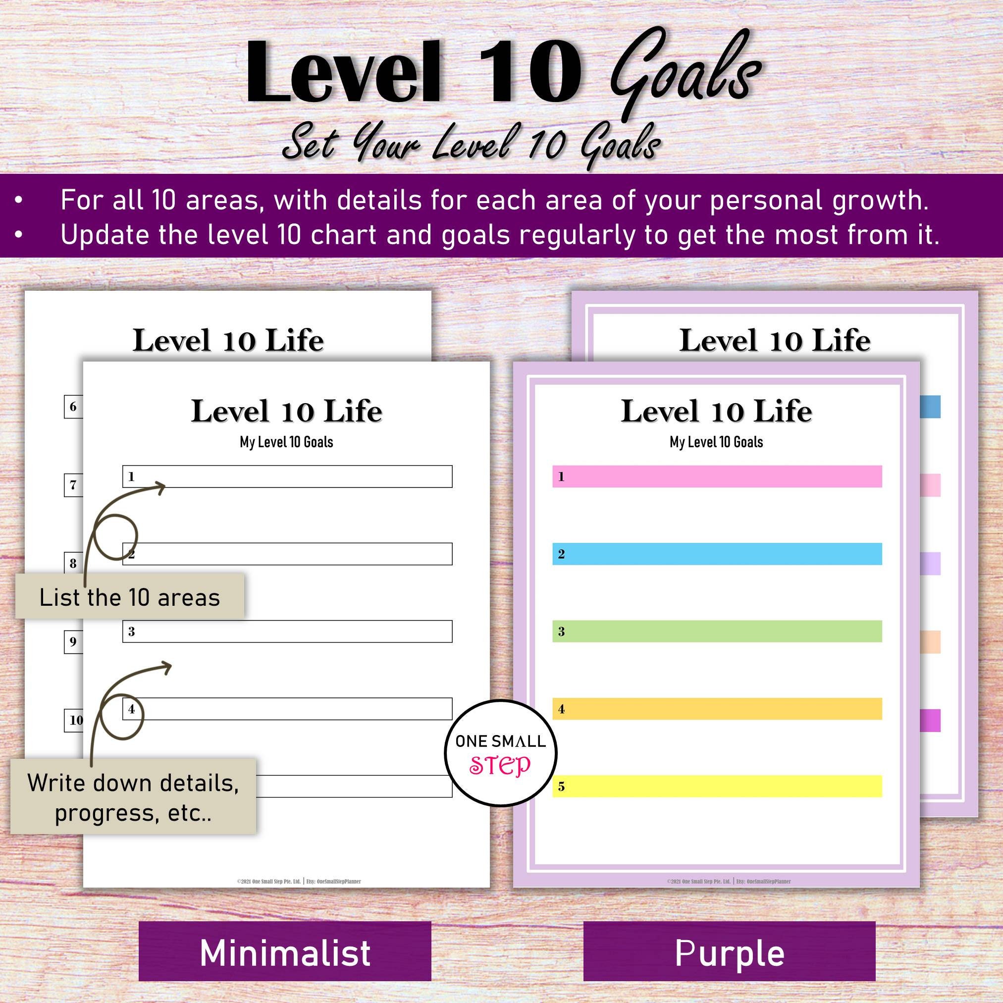 Level 10 Life, Wheel of Life Template, Level 10 Goal Planner, Personal ...