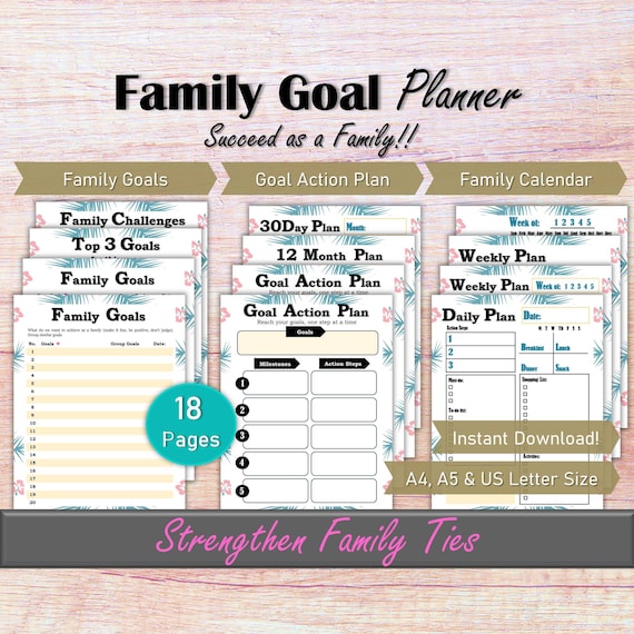 Family Goal Planner Yearly Goal Setting Workbooks Household | Etsy