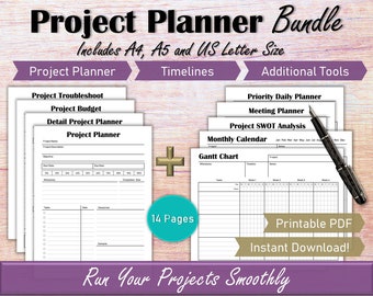 Project Planner Project Schedule Gantt Chart Project - Etsy Canada