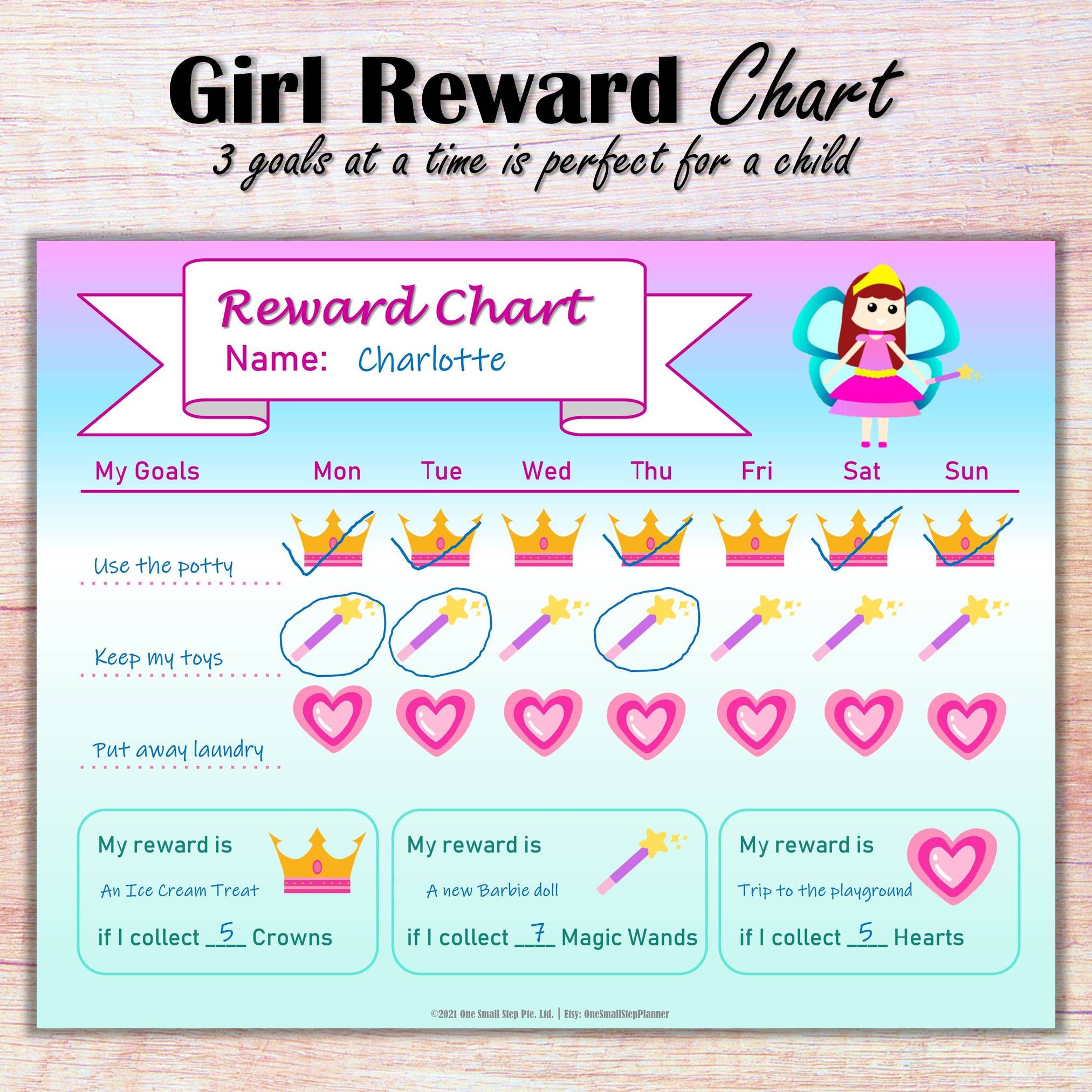 Kids Behavior Chart Kids Reward Chart for Girl Daily Routine - Etsy Canada