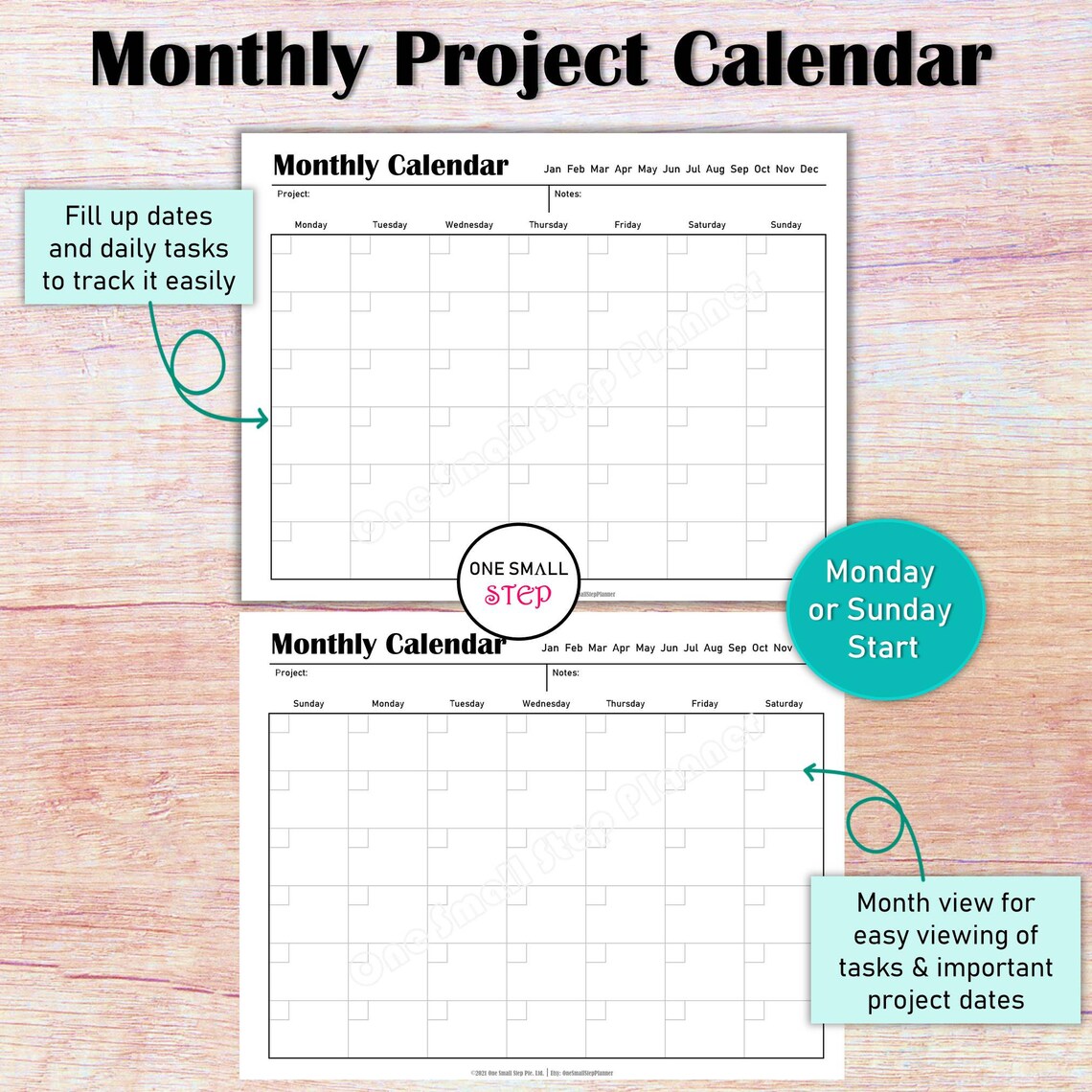 Project Management Template, Printable Project Planner Timeline Gantt ...