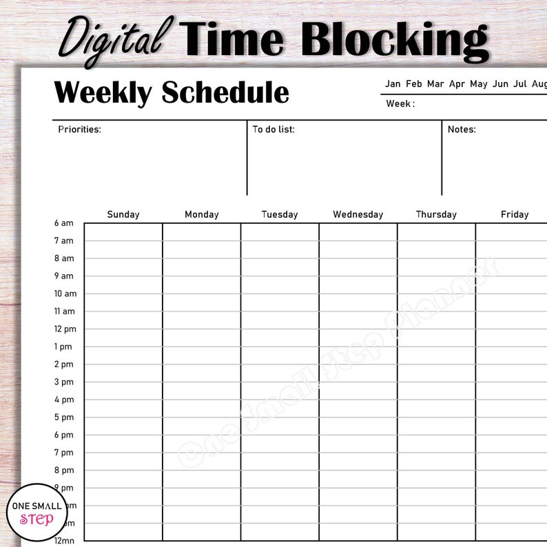 Daily Time Blocking Hourly Planner Good Notes Templates, Onenote ...