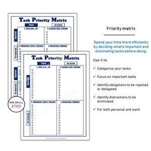 Priority Matrix Eisenhower Matrix Time Management Task | Etsy