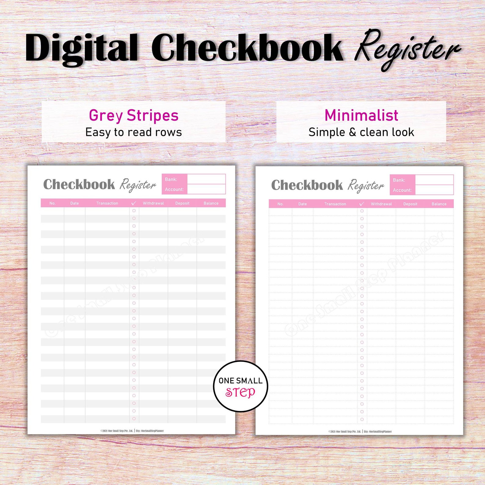 Digital Checkbook Register, Goodnotes Checking Account Ledger, Bank ...