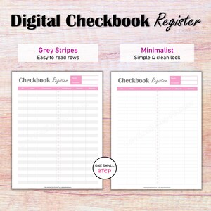 Digital Checkbook Register, Goodnotes Checking Account Ledger, Bank ...