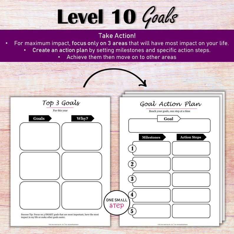 Level 10 Life Planner Bujo Template, Level 10 Goal Setting Table, Self ...