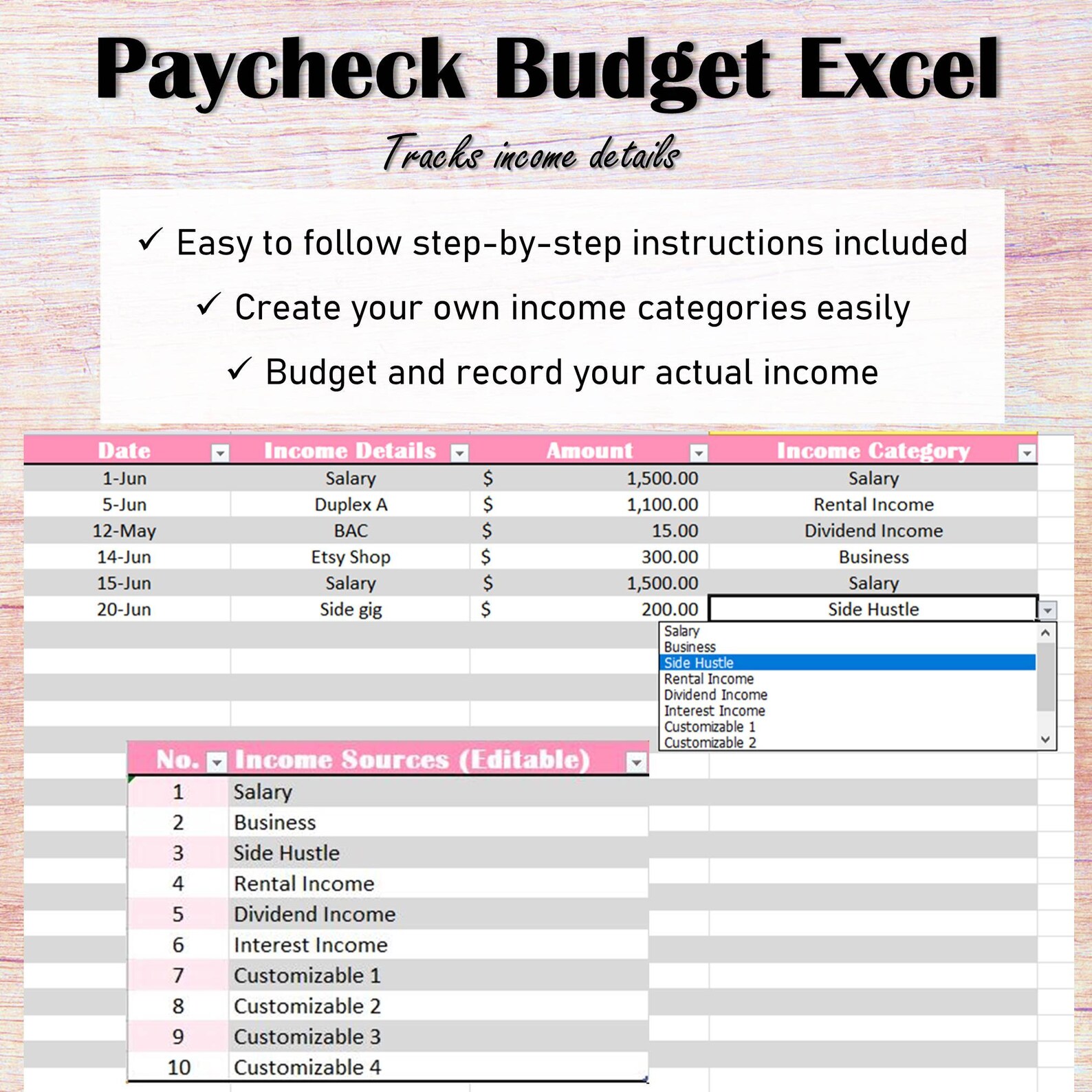 Budget by Paycheck Budget Spreadsheet, Biweekly Budget Template ...