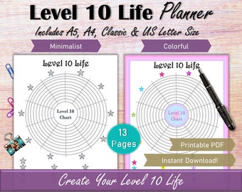Level 10 Life Template - Etsy