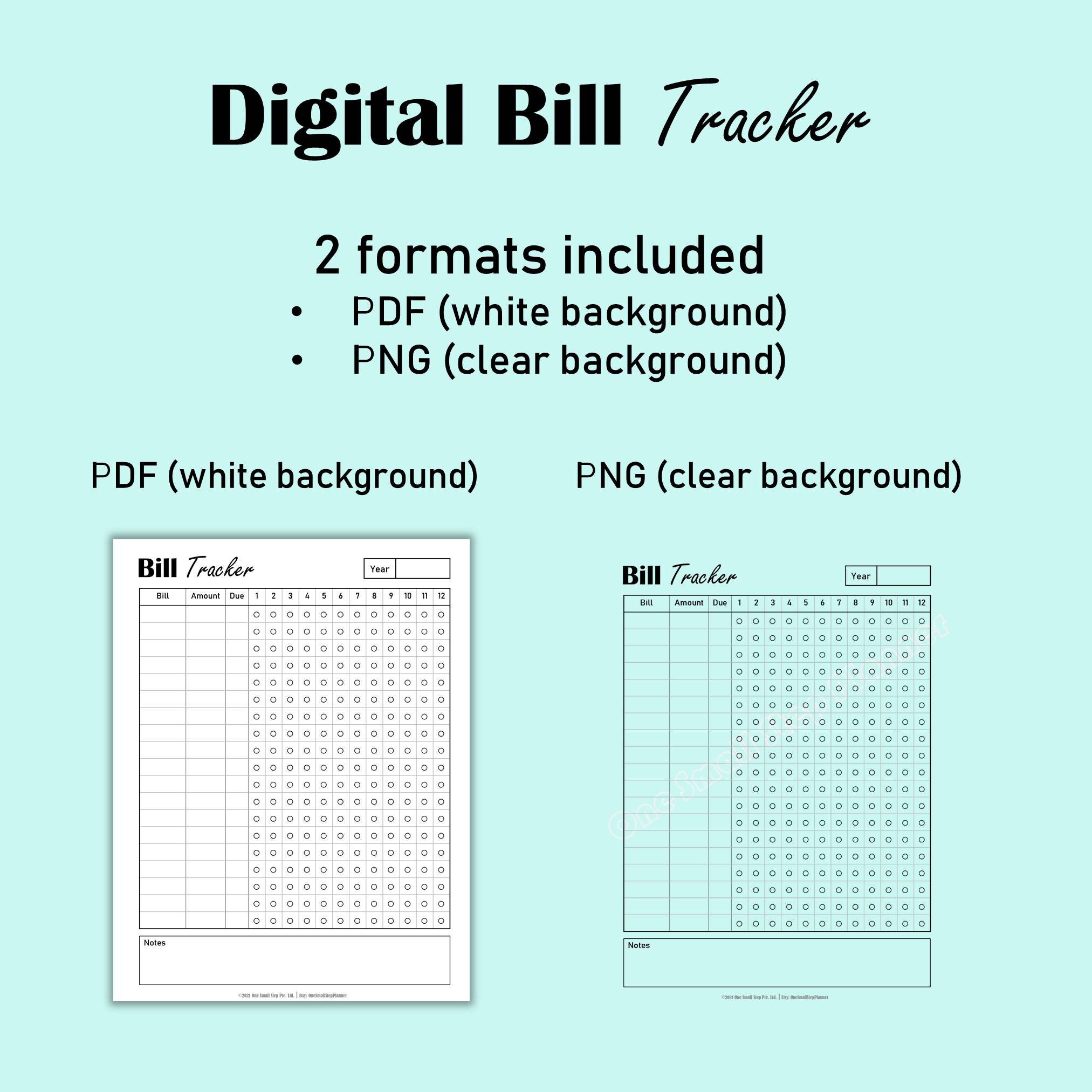 Digital Bill Tracker iPad Budget Planner Goodnotes Monthly - Etsy