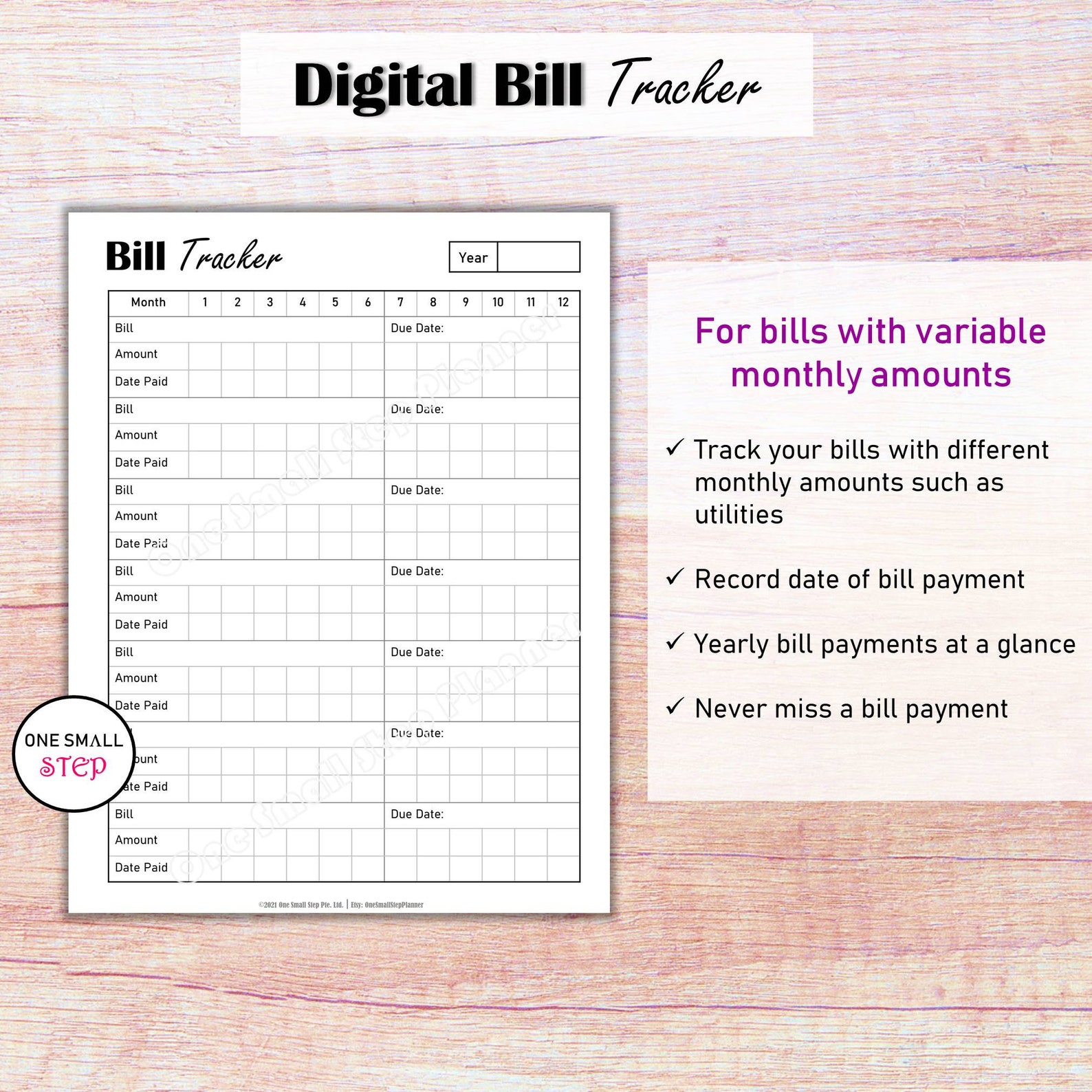 Digital Bill Tracker Ipad Budget Planner Goodnotes Monthly | Etsy