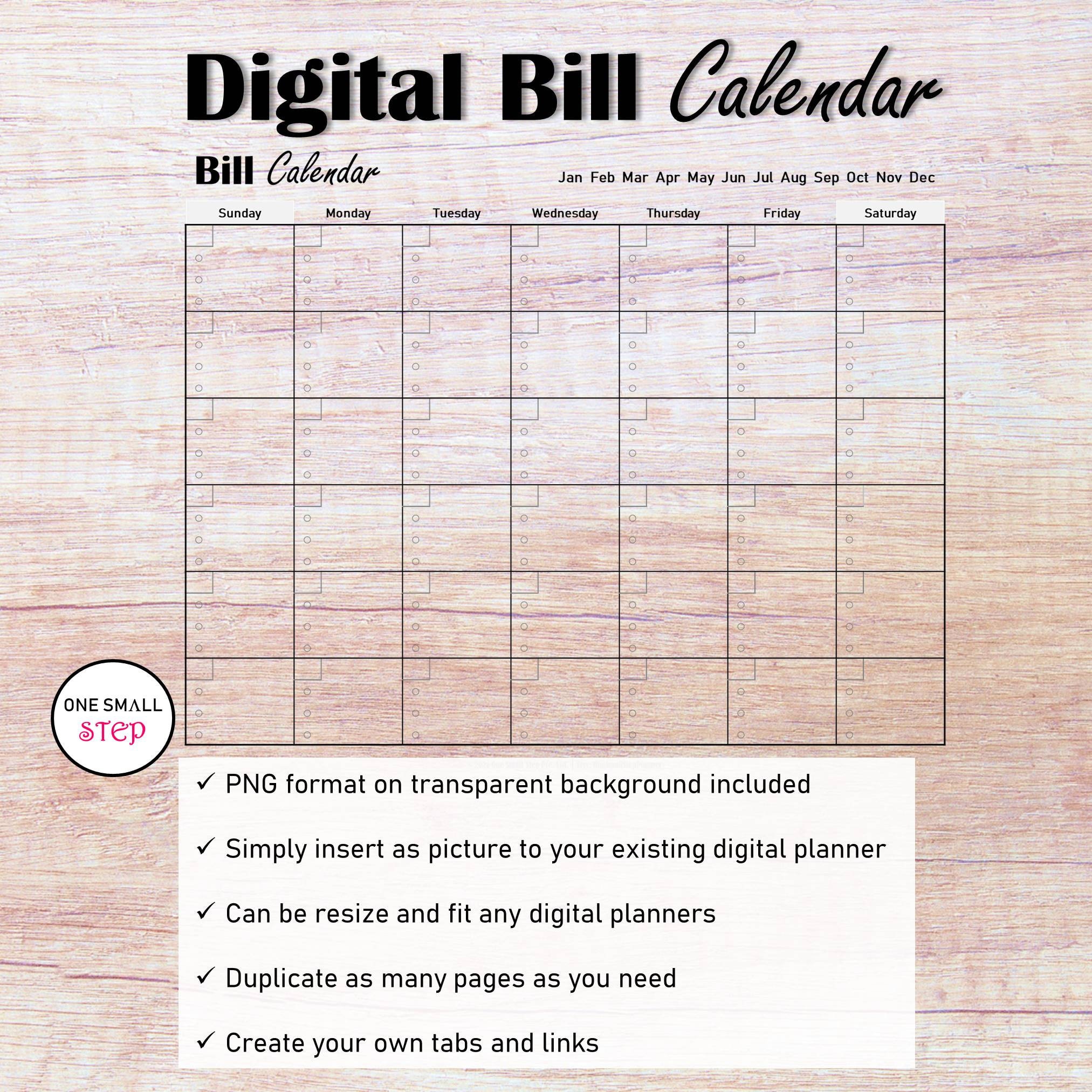 Digital Bill Tracker iPad Budget Planner, Goodnotes Monthly Bill ...