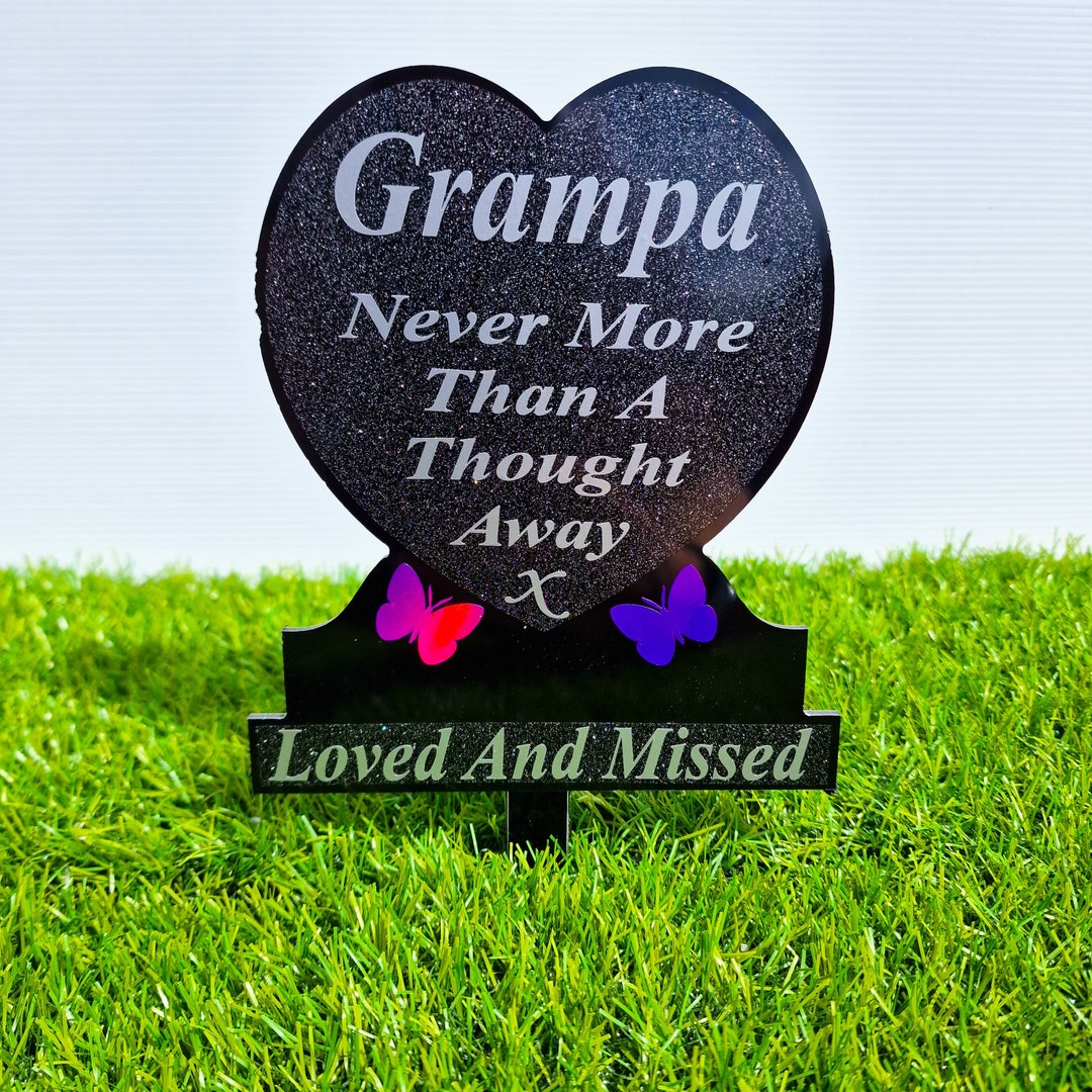 Grampa Memorial Graveside Decoration Heart Shaped, Graveside Plaque ...