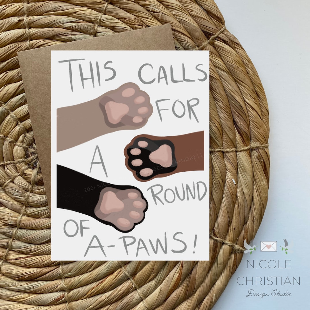 Congratulations Card, Pet Lover Greeting Card, Round of Appaws, Pet ...