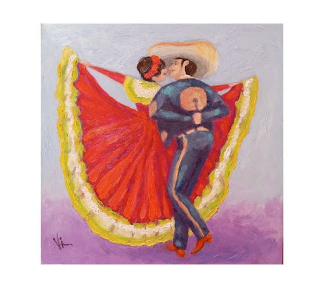 Jarabe Tapatio Mexican Artwork Oil Painting 8*8 Inch - Etsy