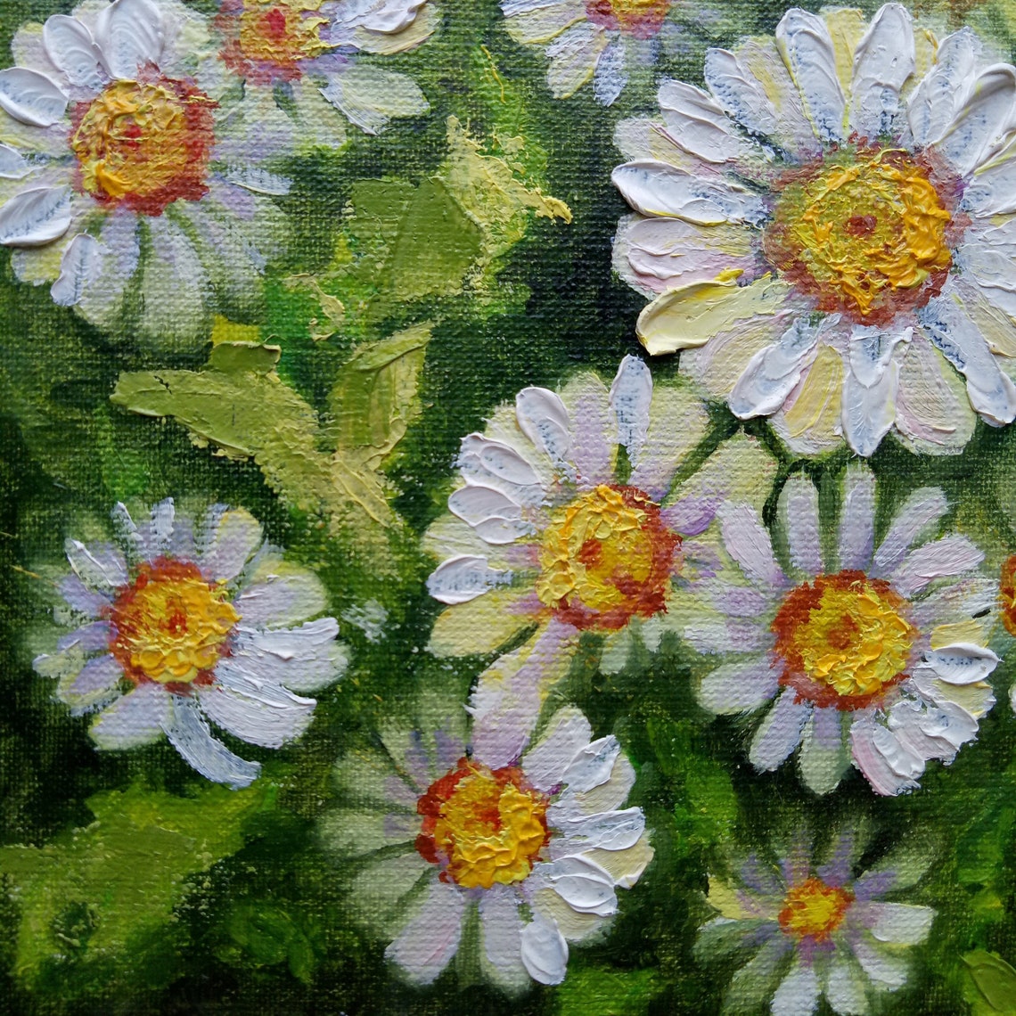 Daisy Painting Oil Painting Small Picture Bouquet of White - Etsy