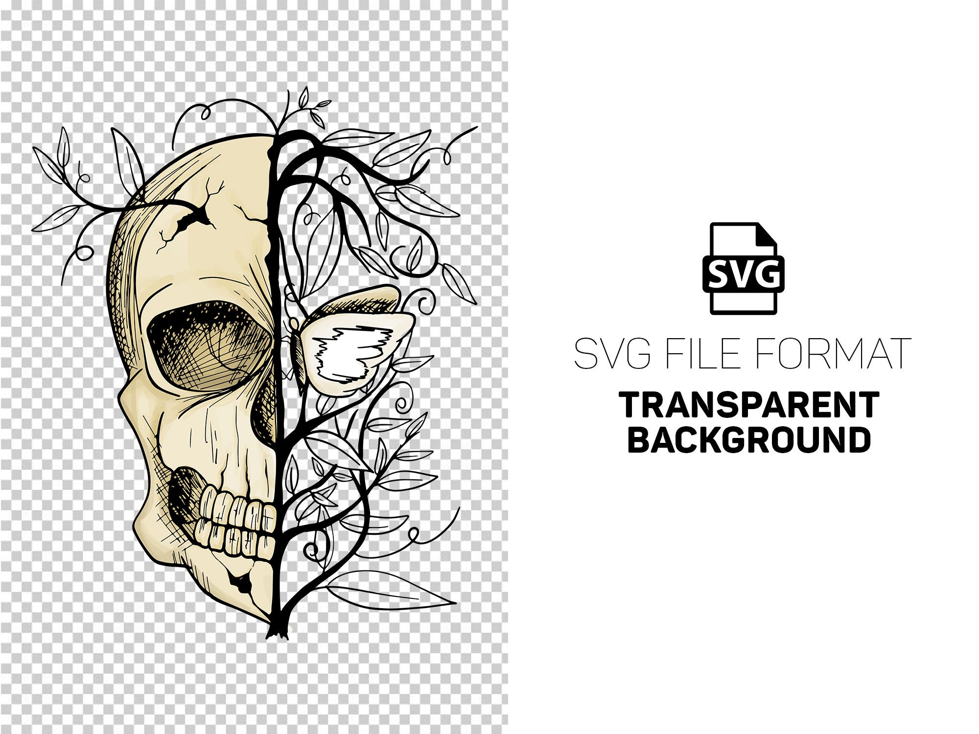 Skull Line Art Digital Drawing Svg Instant Download - Etsy