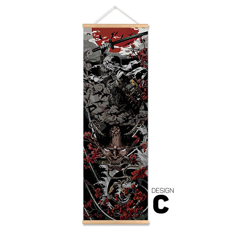 Japanese Samurai Sakuran Ukiyoe Scroll Anime Poster for Living Room ...