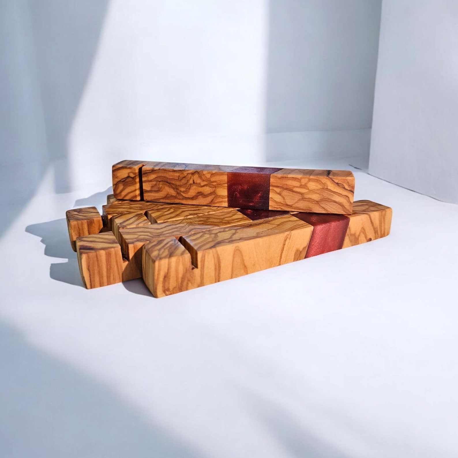 Handmade Olive Wood & Resin Cutlery Rest | Unique Kitchen Accessories ...