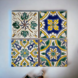 Personalized Spanish Tile Wedding Favor Coasters - Hand Painted - Etsy