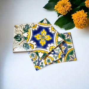 Personalized Spanish Tile Wedding Favor Coasters - Hand Painted - Etsy