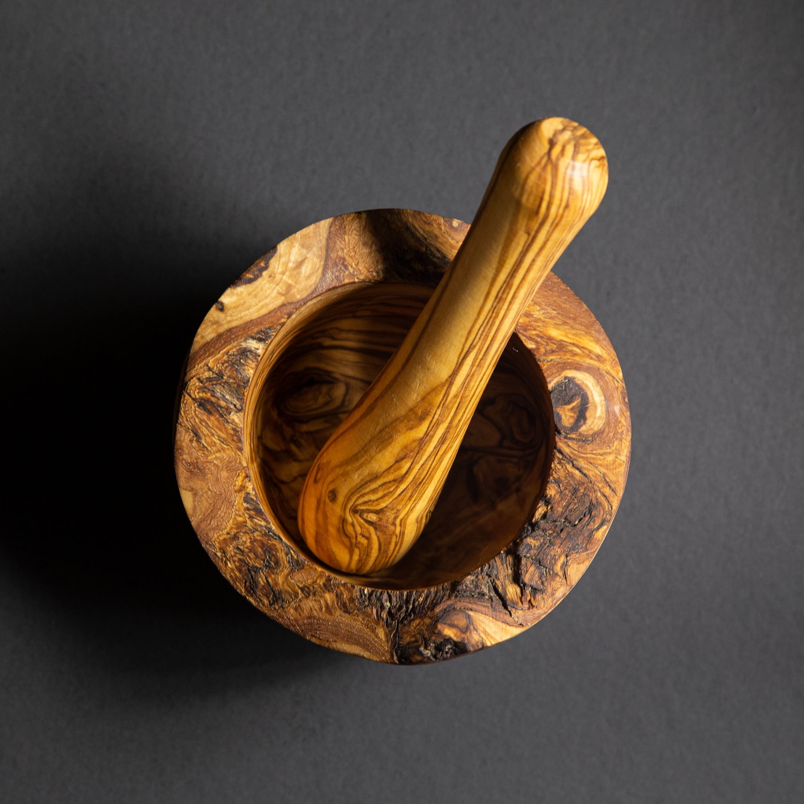 Olive Wood / Rustic Mortar and Pestle Set - Etsy