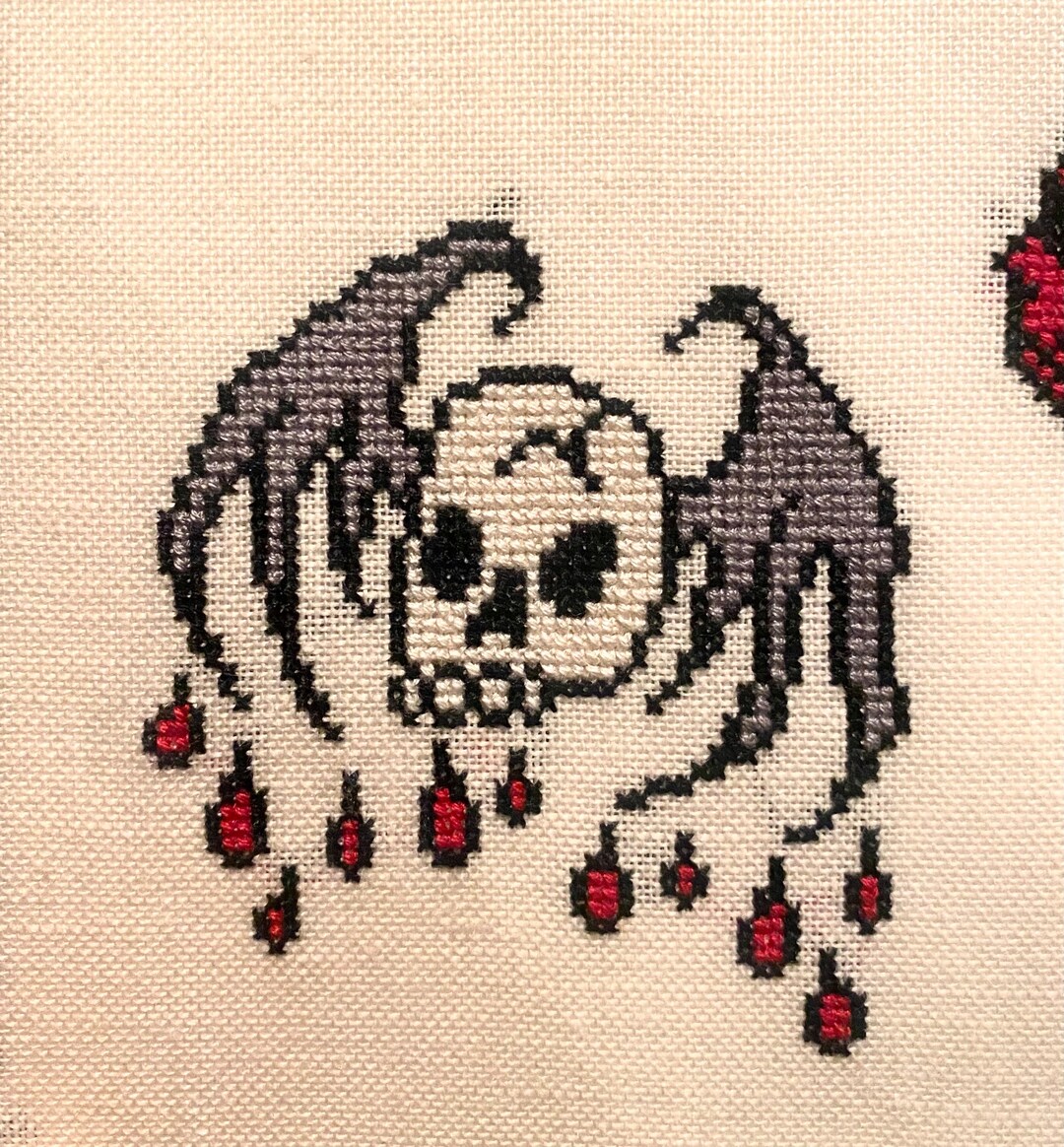 Bat Skull Cross Stitch Pattern - Etsy
