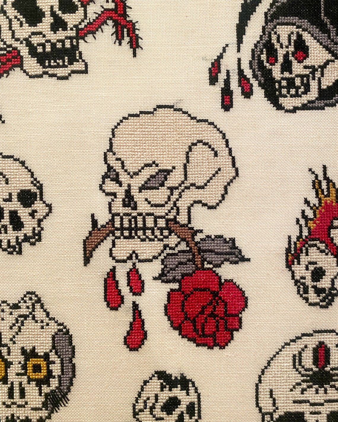 Skull & Rose Cross Stitch Pattern - Etsy