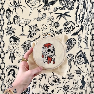 Skull With Blood - Cross Stitch Pattern - Etsy