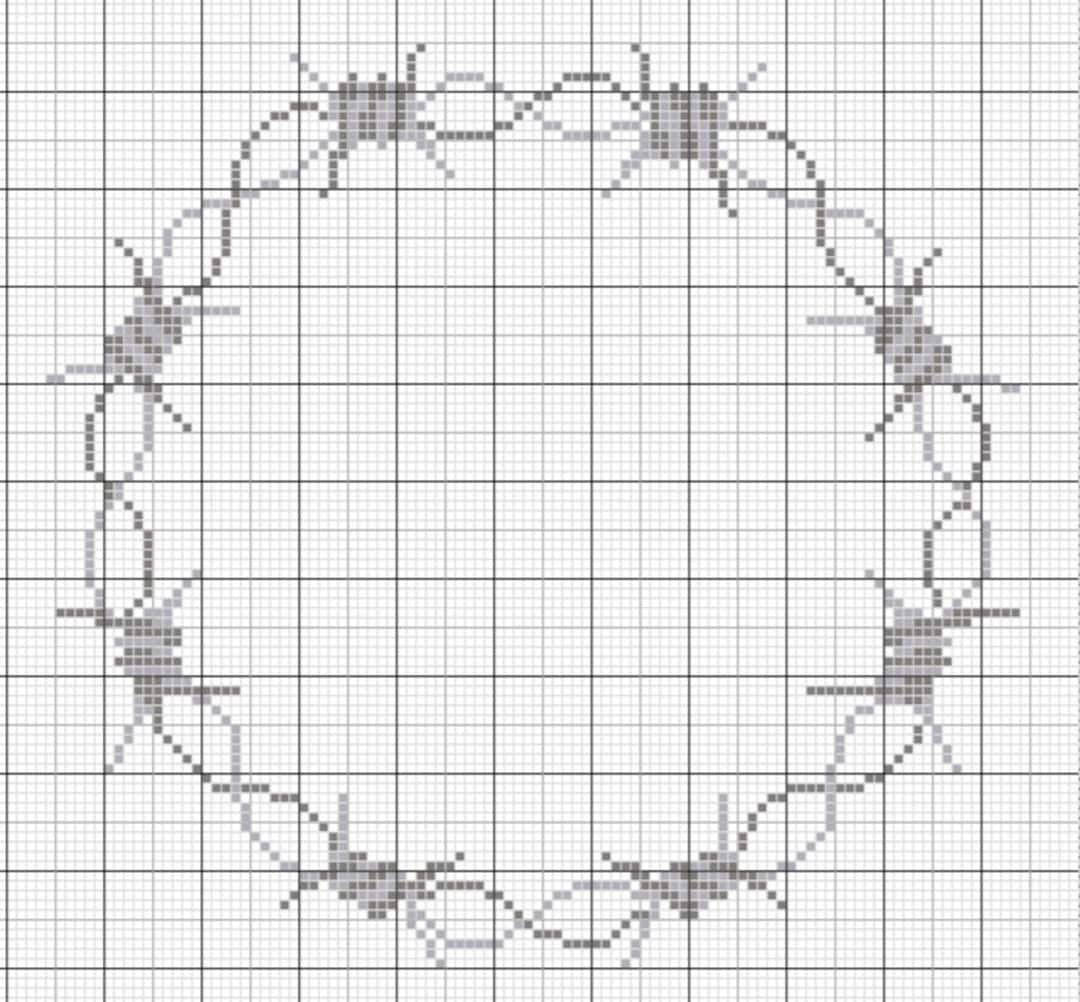 Barbed Wire Wreath- Cross Stitch Pattern - Etsy