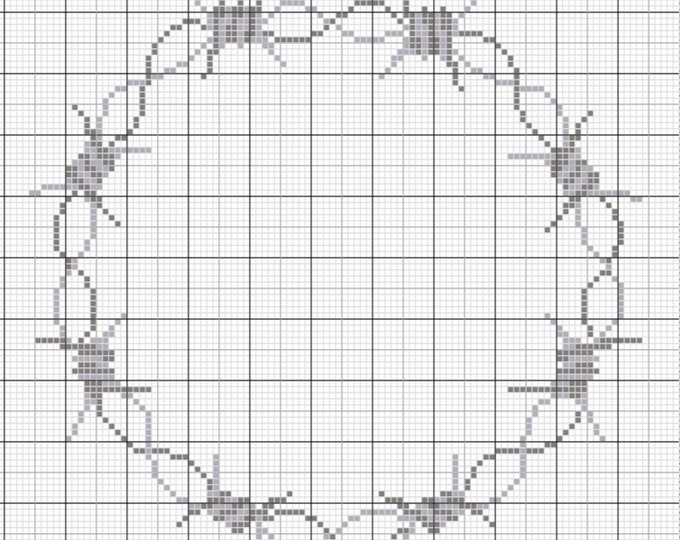 Barbed Wire Wreath Cross Stitch Pattern - Etsy