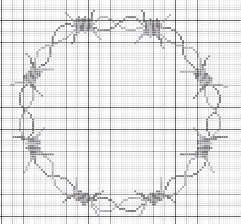 Barbed Wire Wreath- Cross Stitch Pattern - Etsy