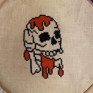 Skull With Blood - Cross Stitch Pattern - Etsy
