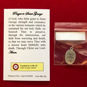 Saint George Relic Medal Pack Third Class Relic Holy Card & Medal ...