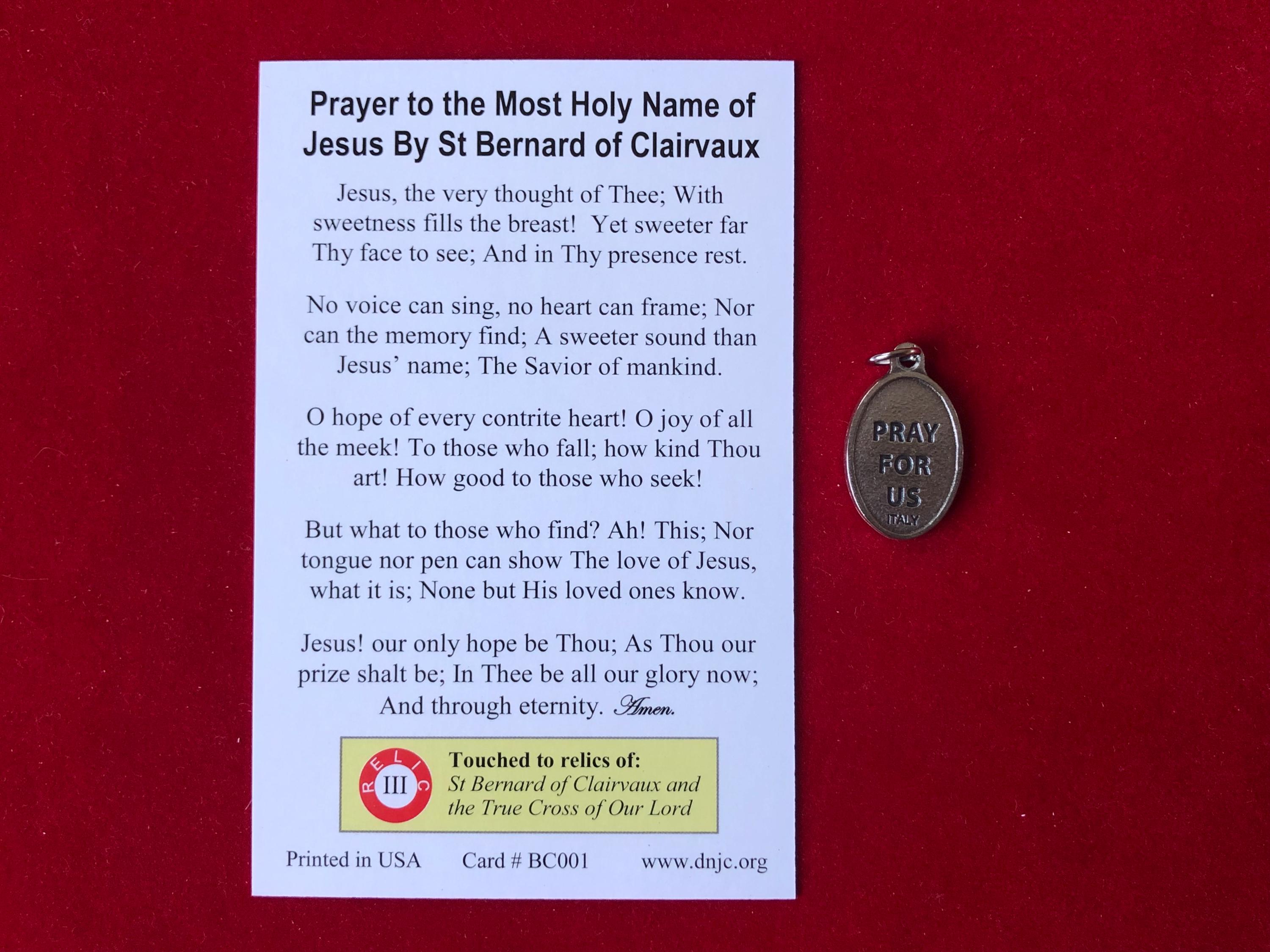Saint Bernard of Clairvaux Relic Medal Pack - Third Class Relic Holy ...