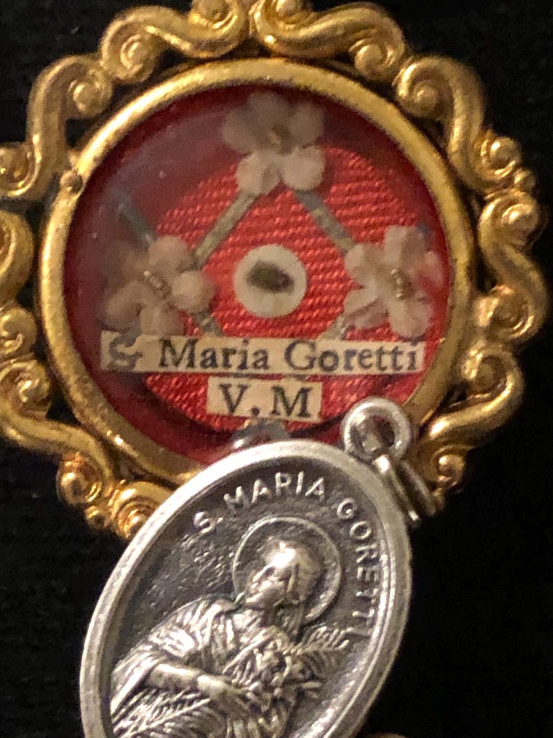 Saint Maria Goretti Relic Medal Pack - Third Class Relic Holy Card ...
