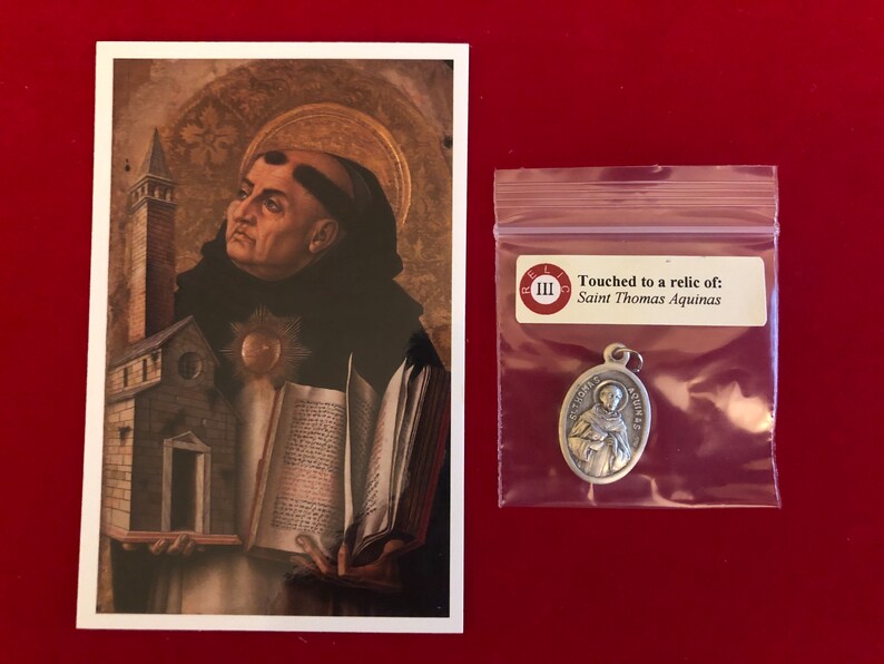 Saint Thomas Aquinas Relic Medal Pack Third Class Relic Holy - Etsy
