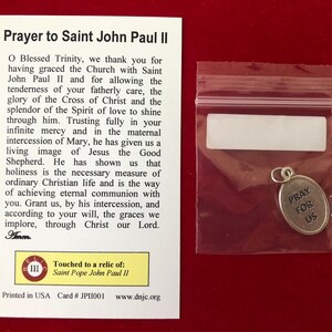 Saint John Paul II Relic Medal Pack - Third Class Relic Holy Card ...